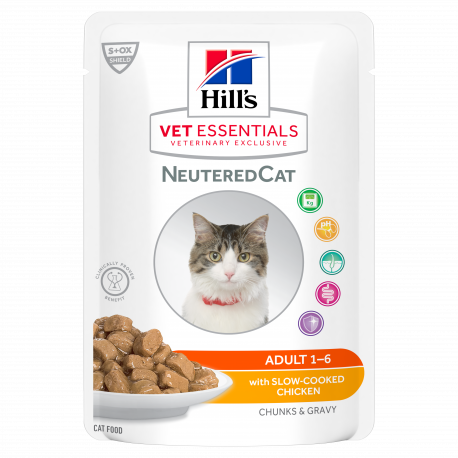 HILL'S Vet Essentials Young Adult NeuteredCat sachet repas pour chat ...