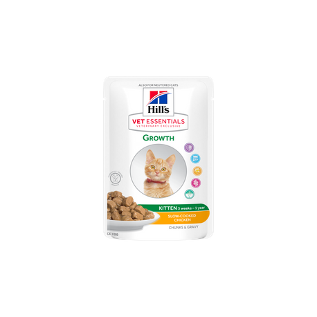 HILL'S Vet Essentials Kitten Growth sachet repas pour chat poulet ...
