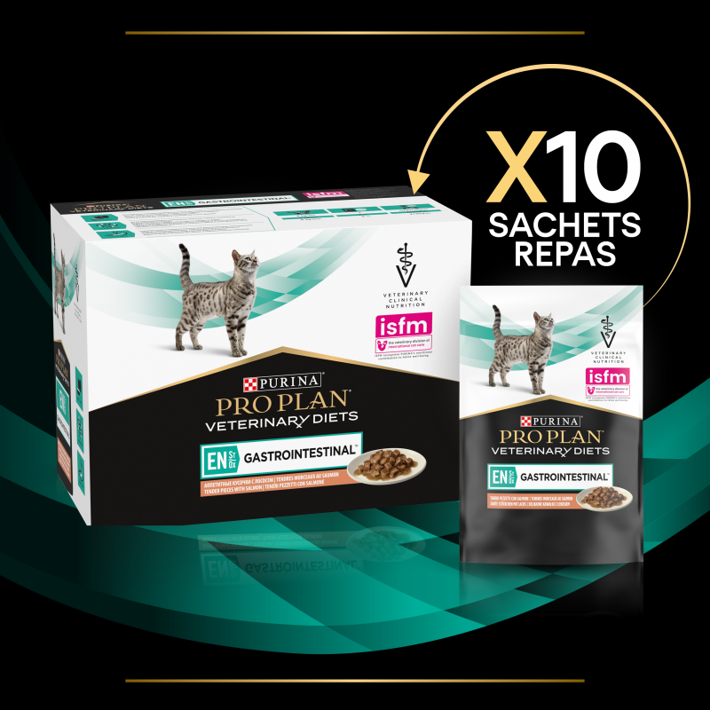 PRO PLAN VETERINARY DIETS Gastrointestinal Saumon - 10 sachets de 85 g